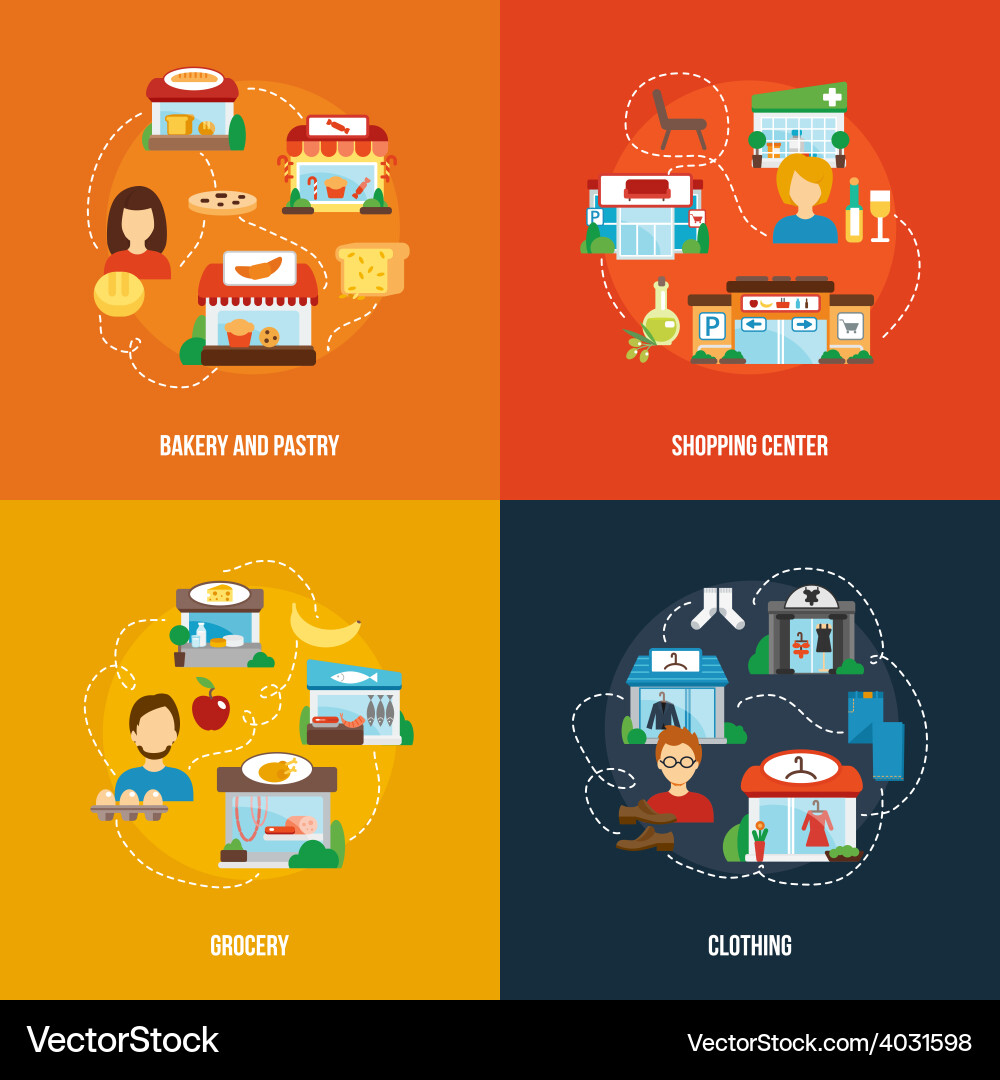 Storefront & Retail Icons Royalty Free Vector Image