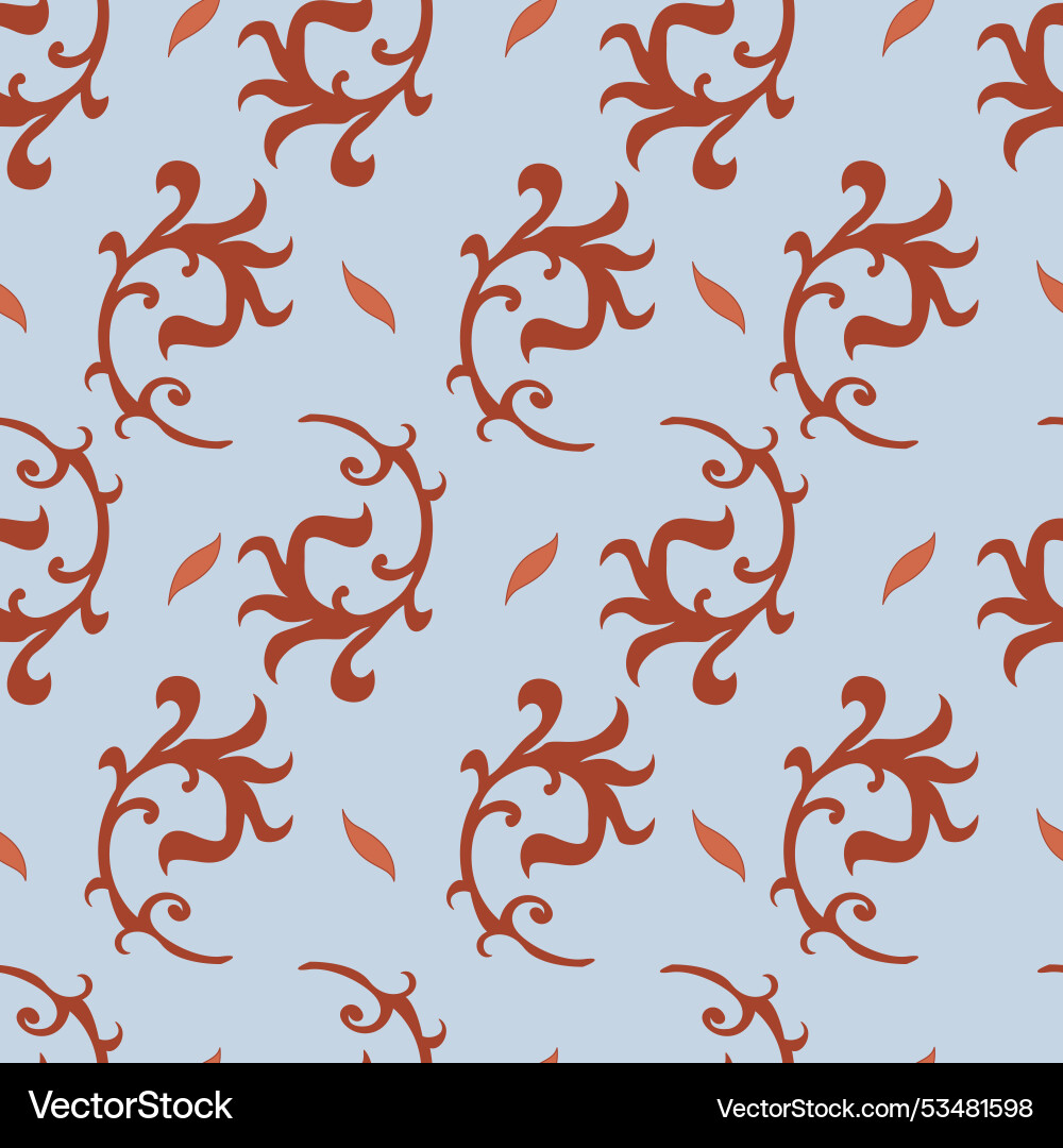 Vintage red floral swirl pattern Royalty Free Vector Image