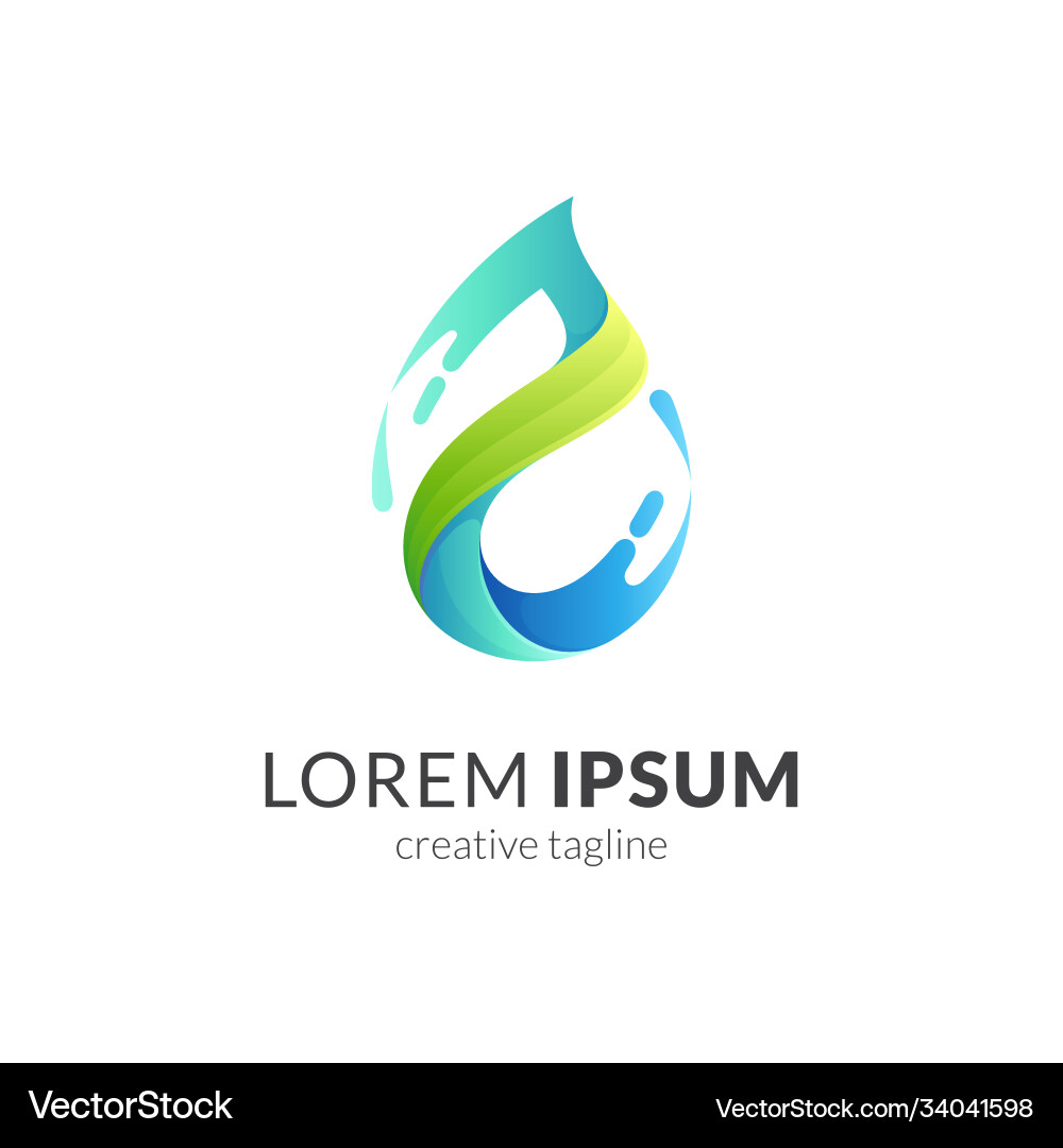 Wassertropfen Logo Lizenzfreies Vektorbild - VectorStock