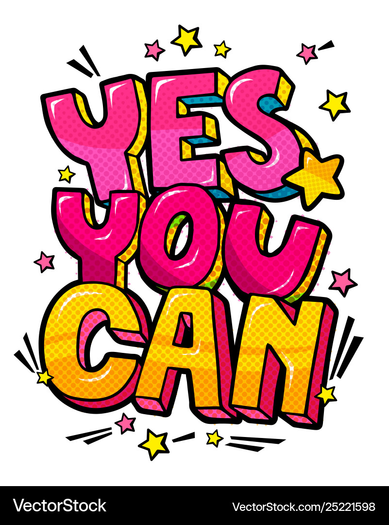 Yes you can message word bubble Royalty Free Vector Image