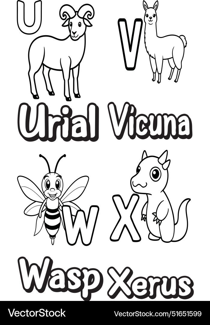 Black and white alphabet book Royalty Free Vector Image