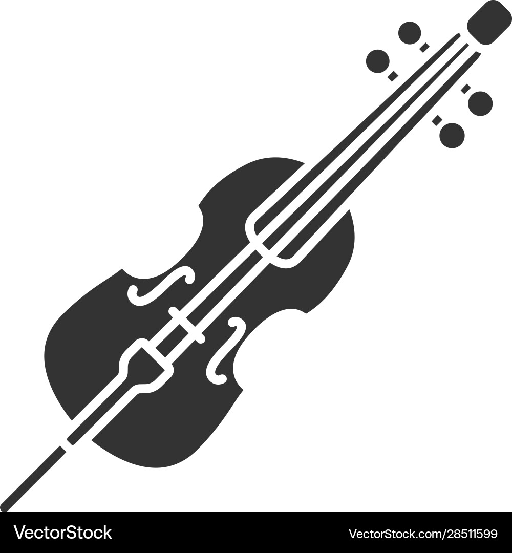 Cello Glyph Icon - Musical Instrument Royalty Free Vector