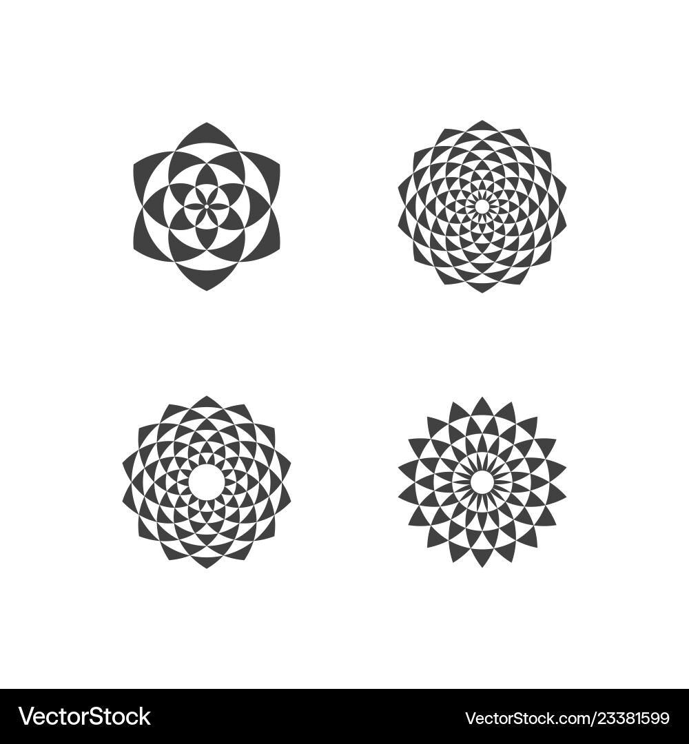 Circular fractal design elements Royalty Free Vector Image