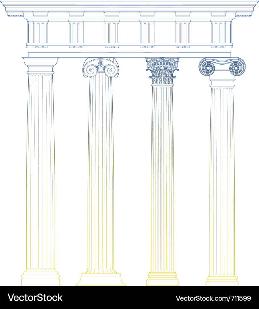 Classic columns Royalty Free Vector Image - VectorStock