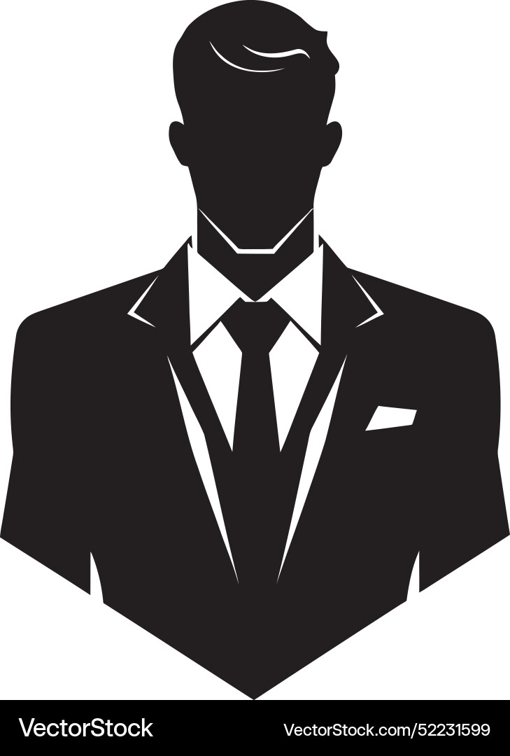 Dapper noir suit symbolartistic Royalty Free Vector Image