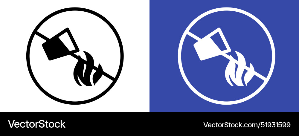 Fire safety warning sign indicating do not use Vector Image