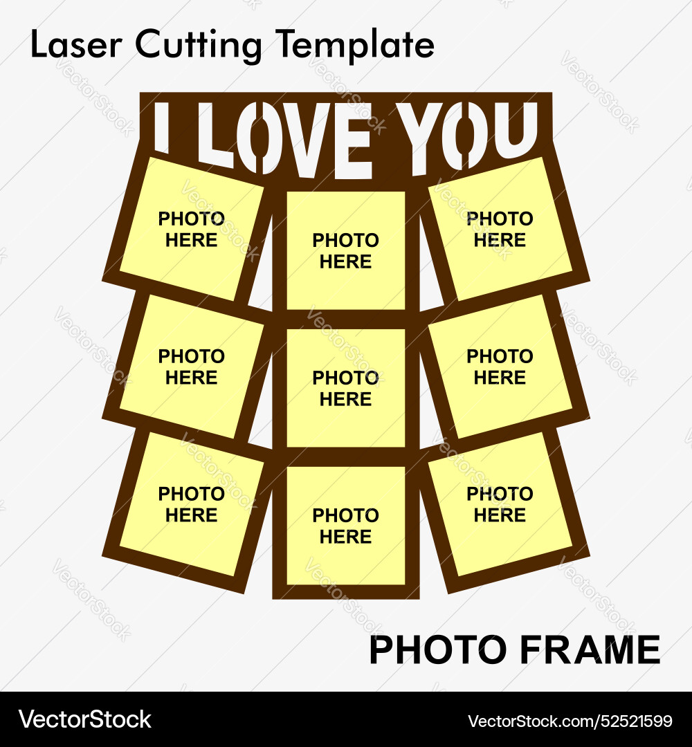 Modern decorative love laser cutting frame design Vector Image