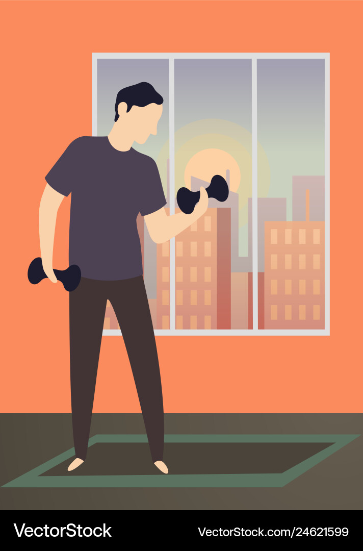 Morning activity home training exercises Vector Image
