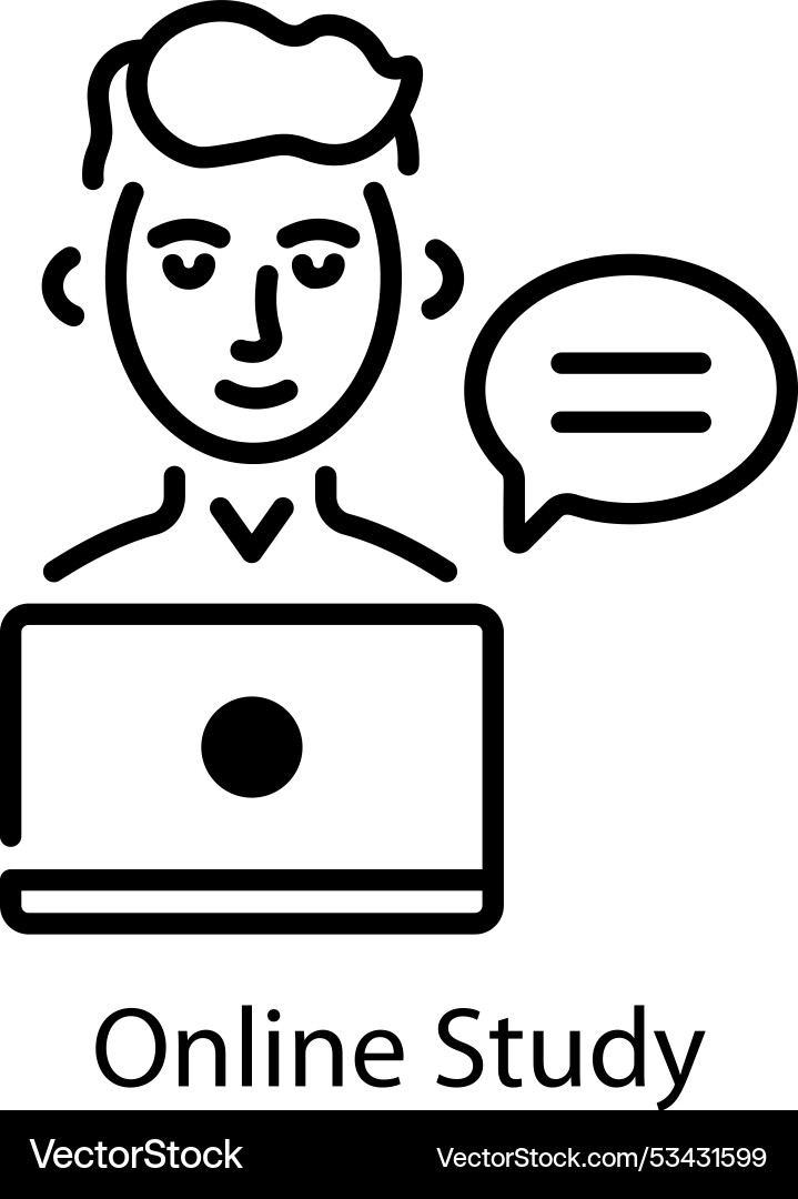 Online study Royalty Free Vector Image - VectorStock