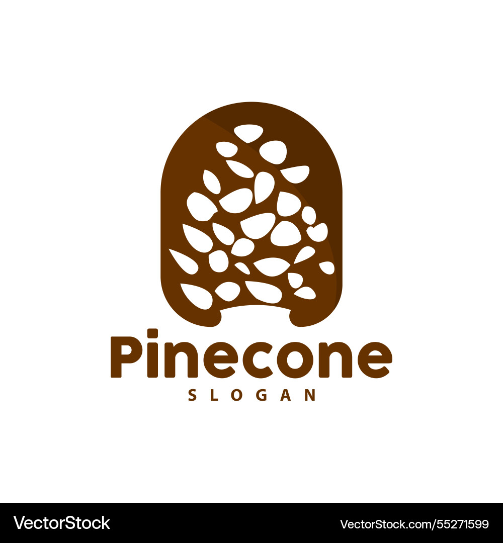 Pine cone logo elegant luxury simple design Vector Image