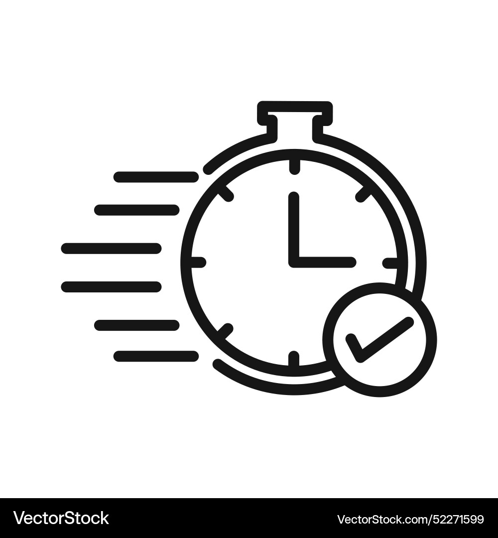 Quick approval icon black line art logo Royalty Free Vector