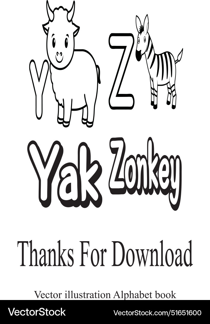 Black and white alphabet book Royalty Free Vector Image