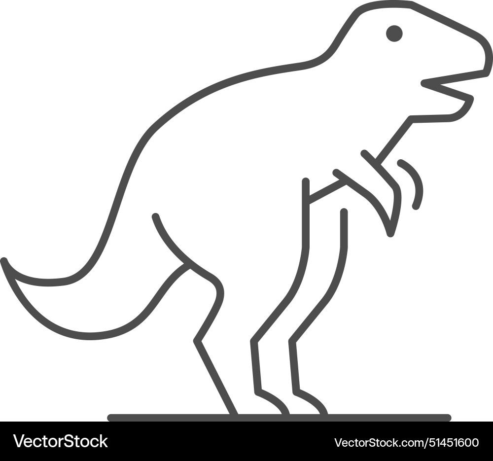 Dinosaur model line outline icon Royalty Free Vector Image