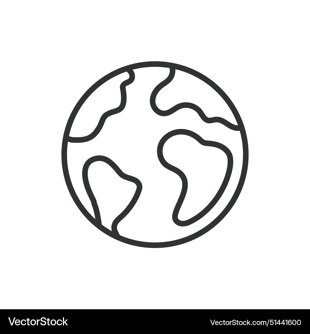 Earth in line design planet globe world Royalty Free Vector