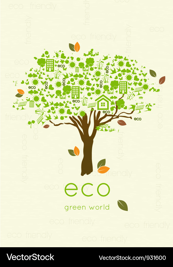 Eco friendly tree Royalty Free Vector Image - VectorStock