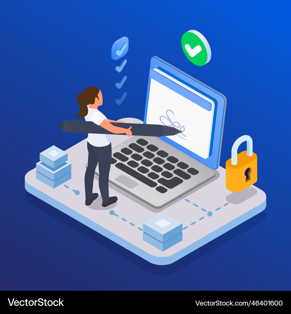 Electronic contract Royalty Free Vector Image - VectorStock