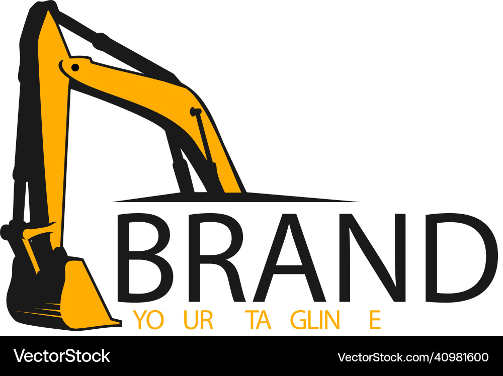 Excavator bucket logo Royalty Free Vector Image