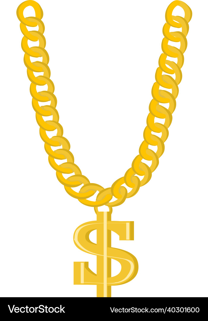 Gold Chain with Dollar Sign Royalty Free Vector Image