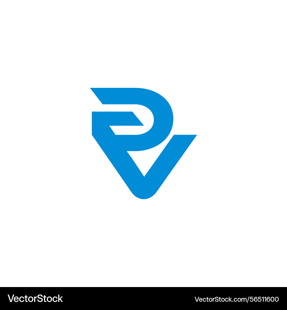 Letter pv dynamic abstract simple logo Royalty Free Vector