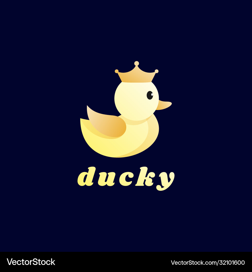 Logo ducky gradient colorful style Royalty Free Vector Image
