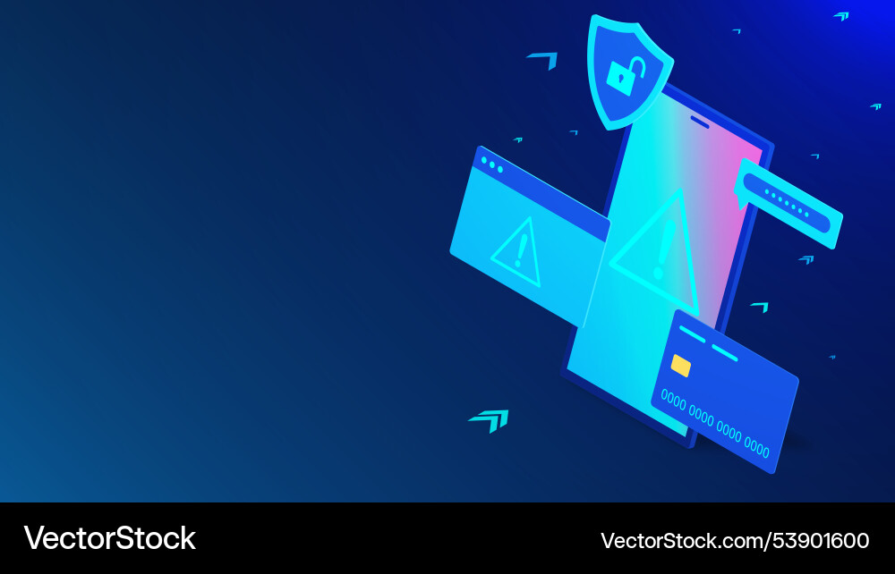 Mobile fraud warning alert phone scam malware Vector Image