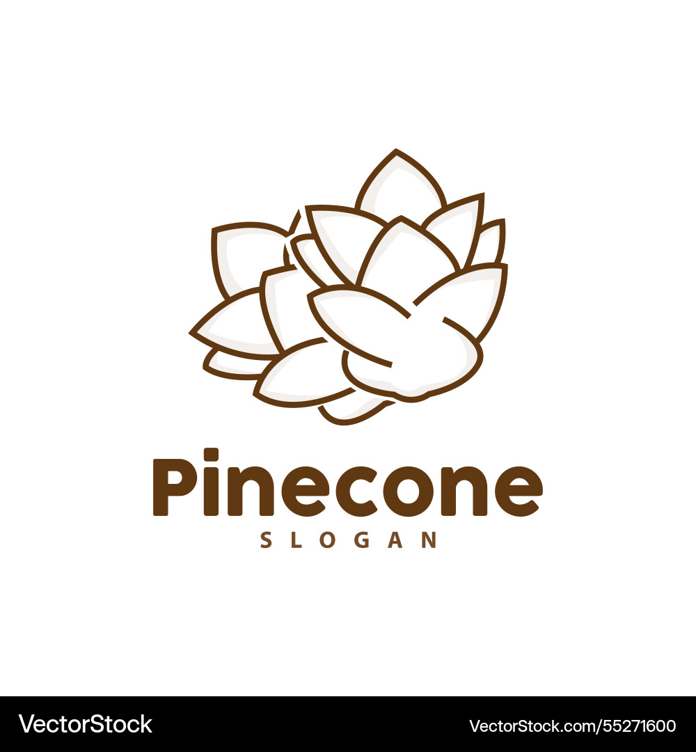 Pine cone logo elegant luxury pine simple design Vector Image