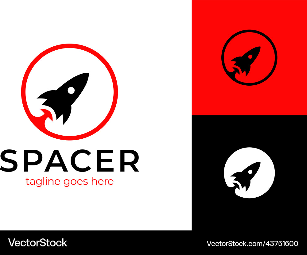 Rocket Launch Circle Logo Royalty Free Vector Image