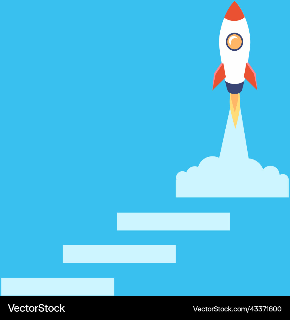 Rocket startup start of project launch new plan Vector Image