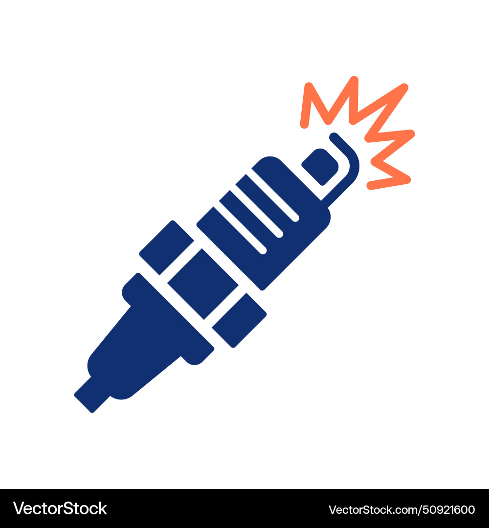 Spark plug icon on white background Royalty Free Vector