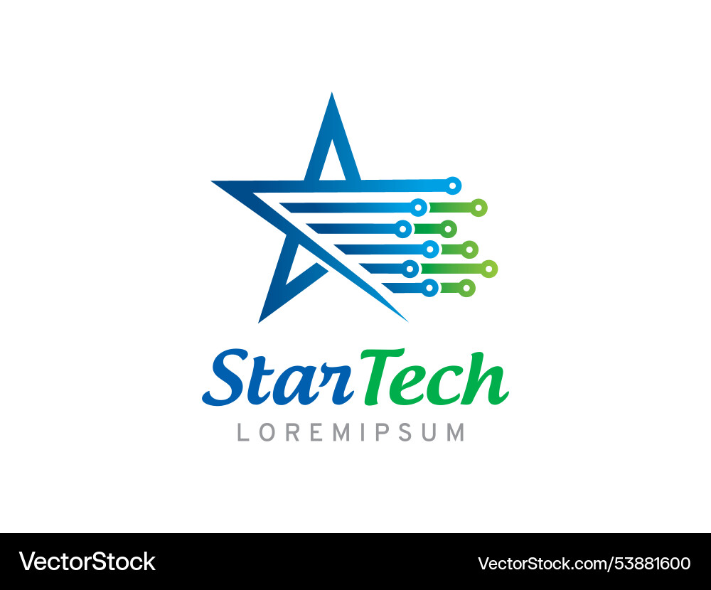 Star technology logo symbol or icon template Vector Image