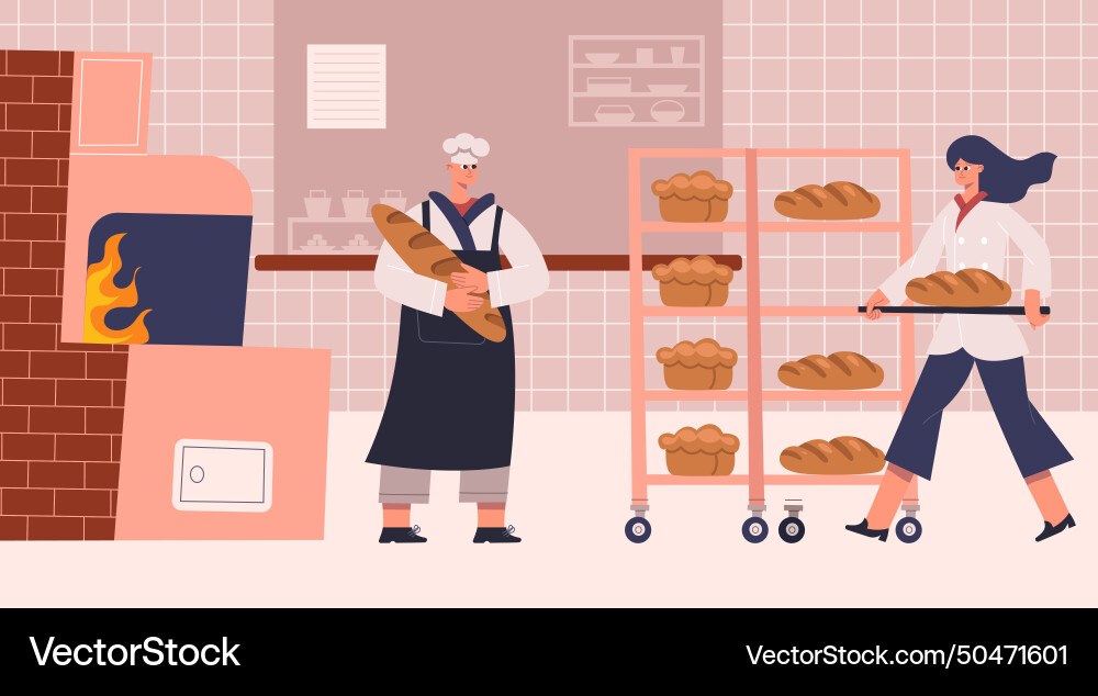 2401 m01 s st professional bakers characters Vector Image