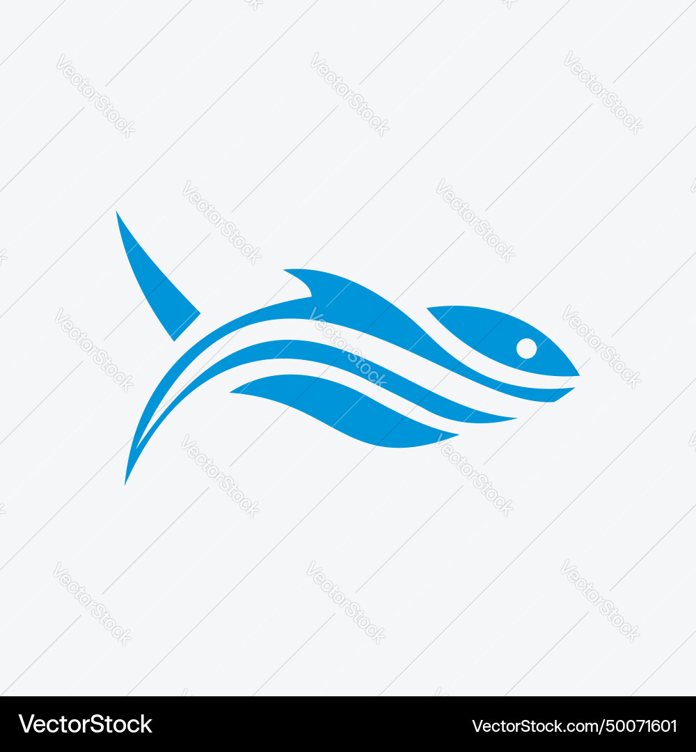 Abstract shape fish logo template Royalty Free Vector Image
