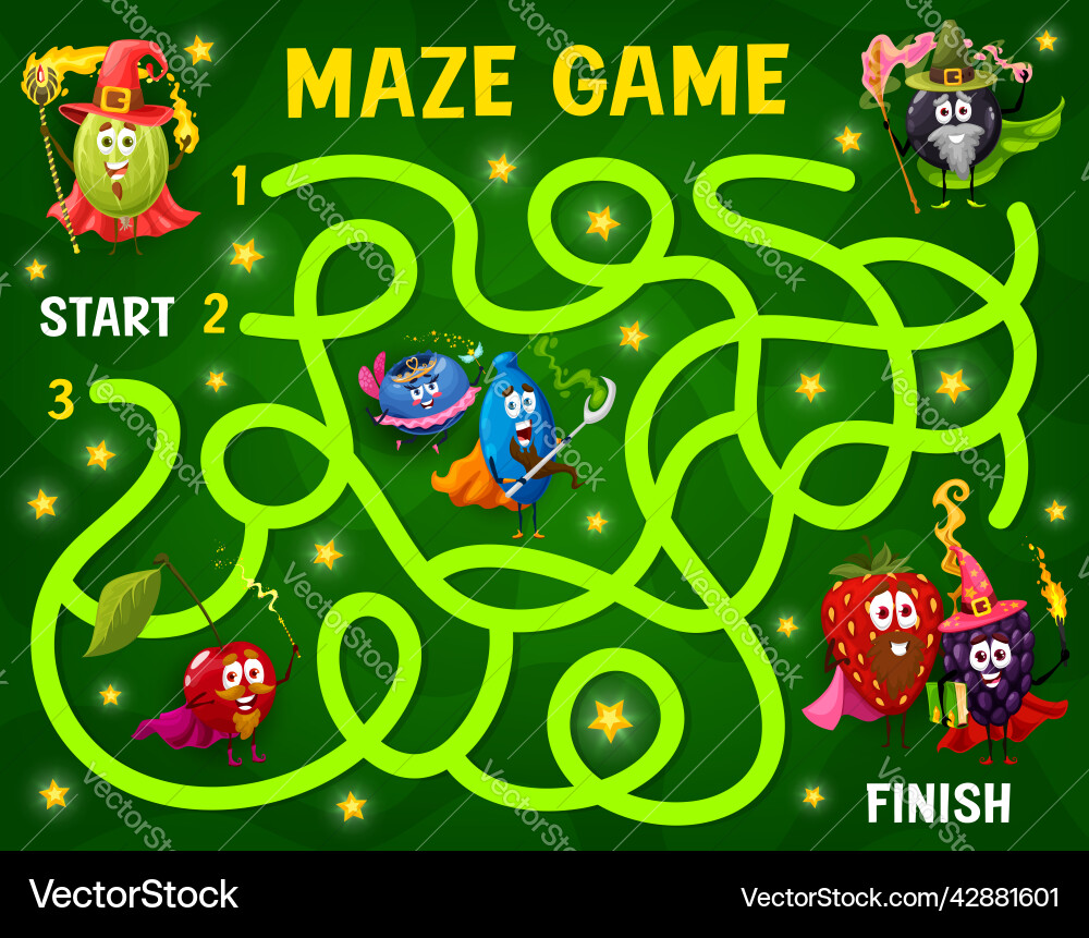 Berry Wizard Maze Game Royalty Free Vector Image