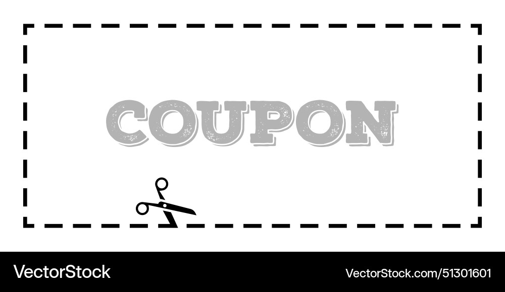 Coupon flat style black line color Royalty Free Vector Image