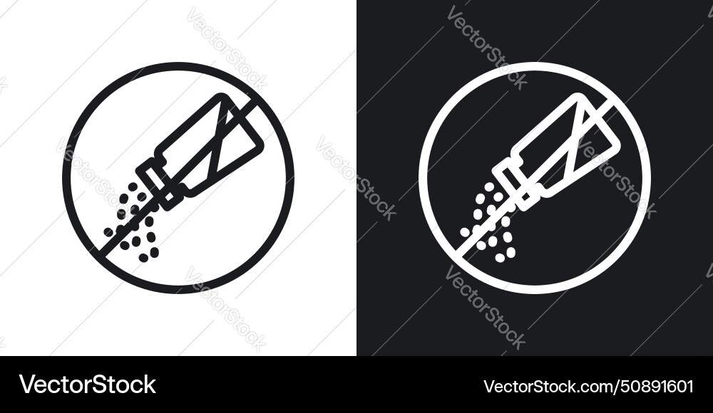No salt sign icon set advisory on use symbol Vector Image