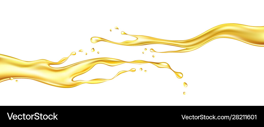 Oil splashing isolated on white background Vector Image