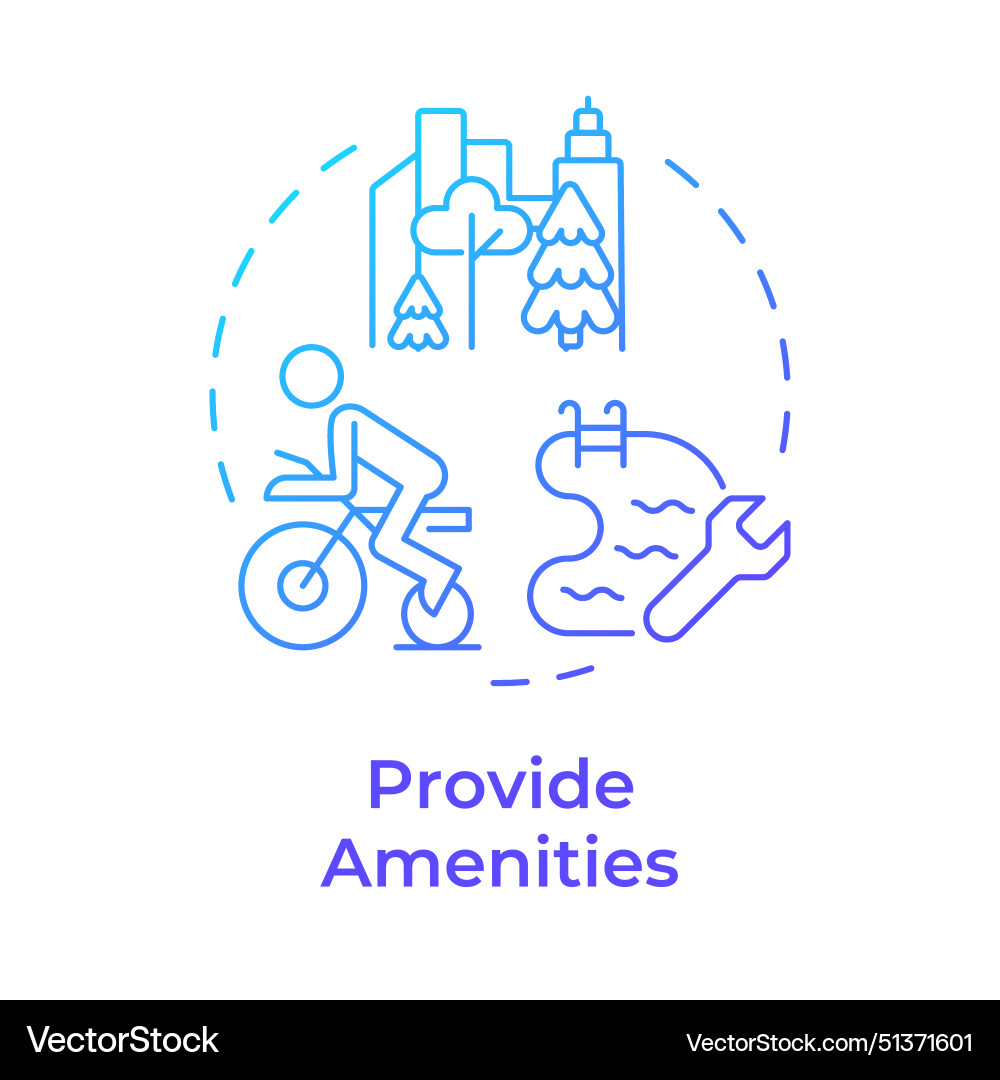 Provide amenities blue gradient concept icon Vector Image