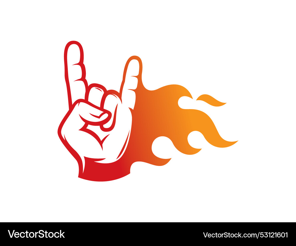 Rock and roll hand logo symbol or icon template Vector Image