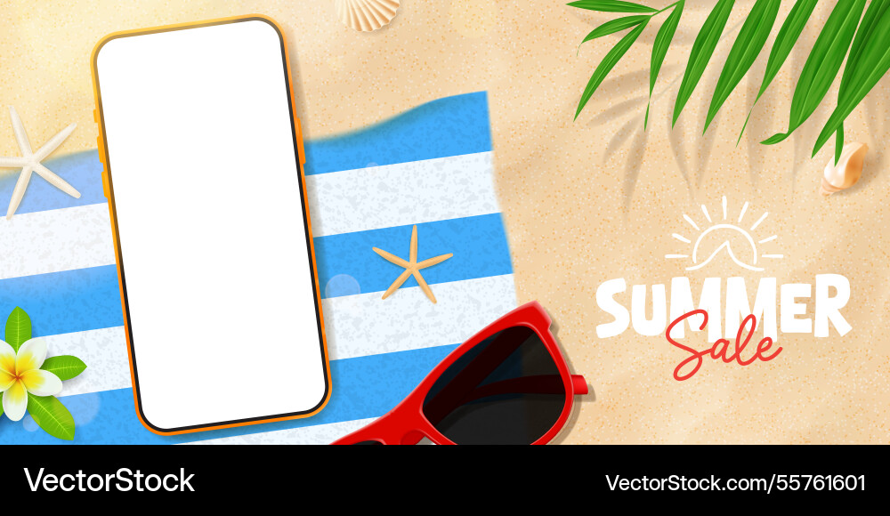 Summer sale ads banner Royalty Free Vector Image