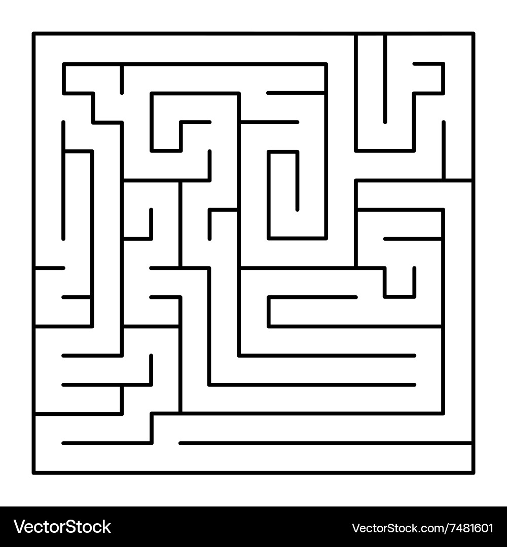 Thin line style maze on white background Vector Image