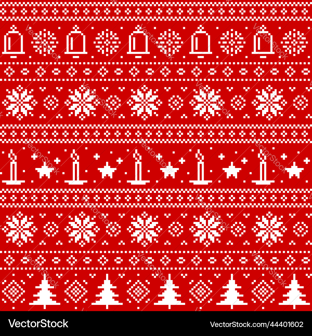 Christmas Sweater Pattern - Festive Knit Vector Image