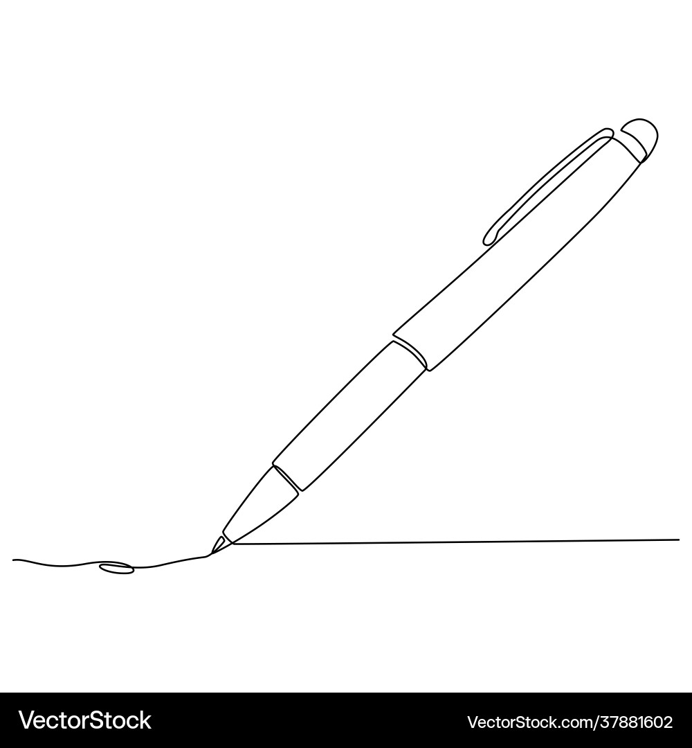 Continuous line drawing pen Royalty Free Vector Image