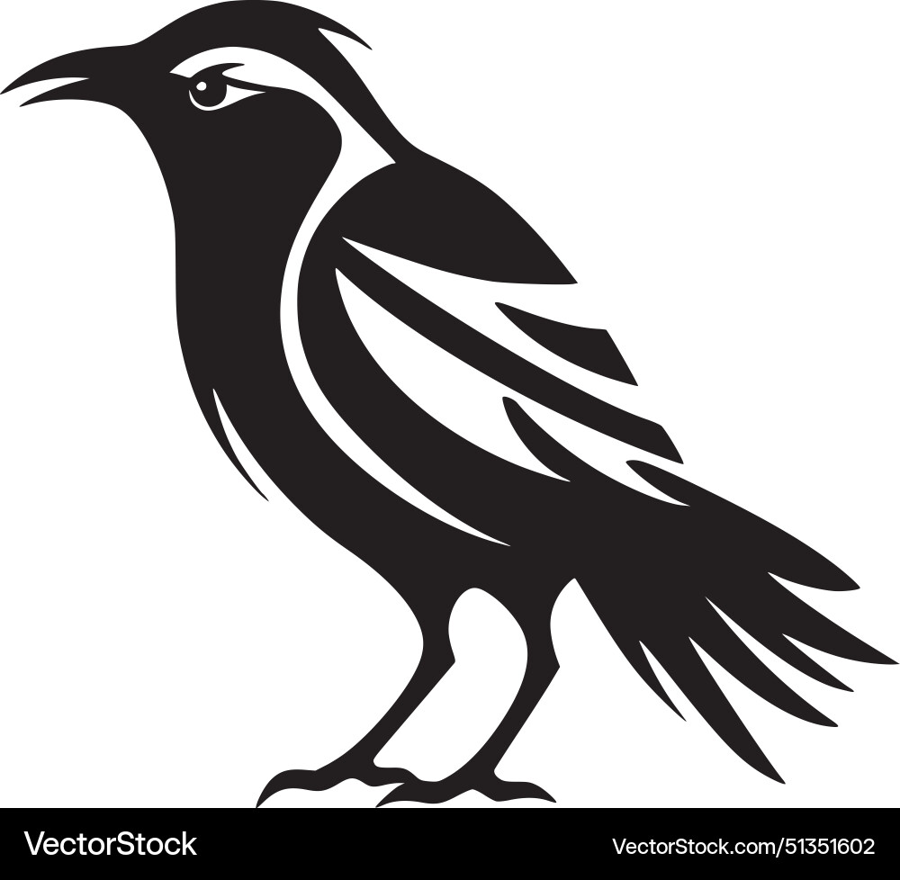 Crow - black and white isolated icon Royalty Free Vector