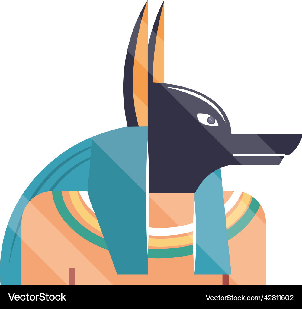 Egyptian anubis statue Royalty Free Vector Image