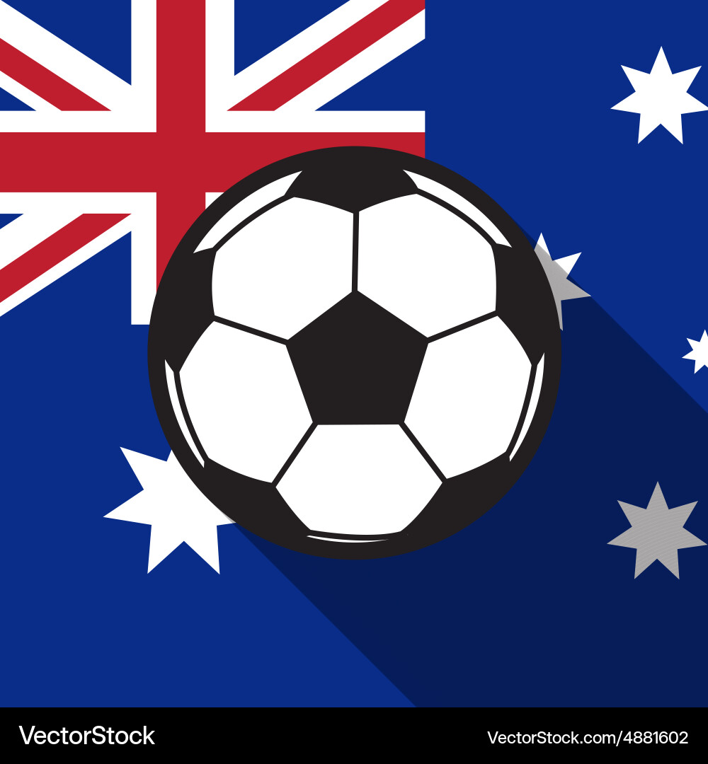 Football icon with australia flag background Vector Image