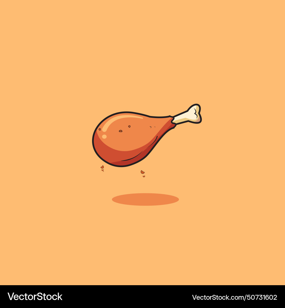 Fried chicken leg cartoon Royalty Free Vector Image