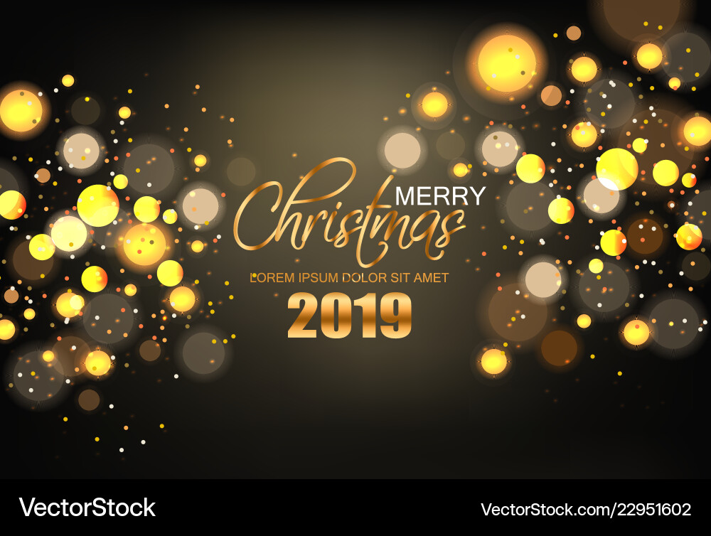 Golden Christmas Lights Background Royalty Free Vector Image