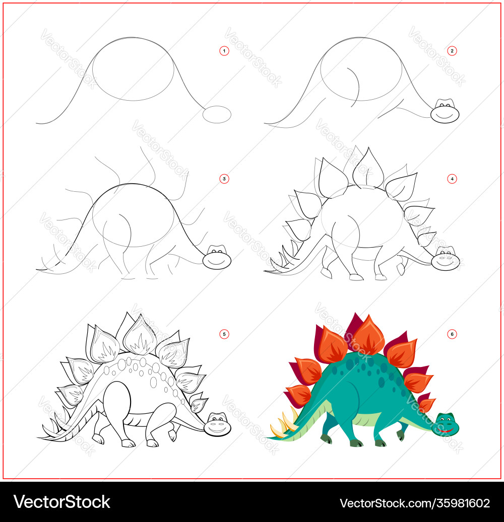 How To Draw A Stegosaurus Easy