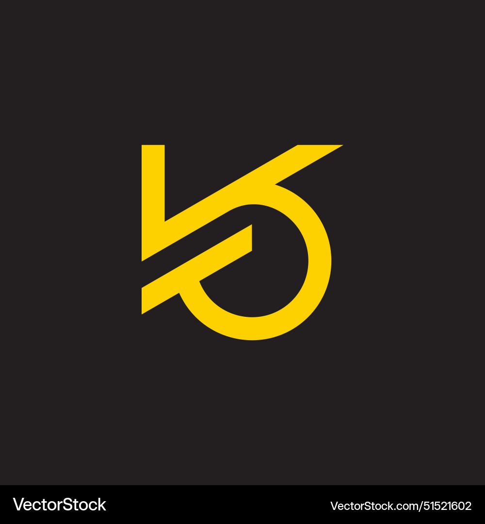 Letter k o t simple rotate circle geometric logo Vector Image
