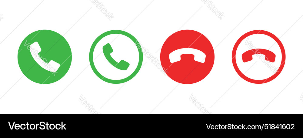 Phone call icon answer accept and decline Vector Image